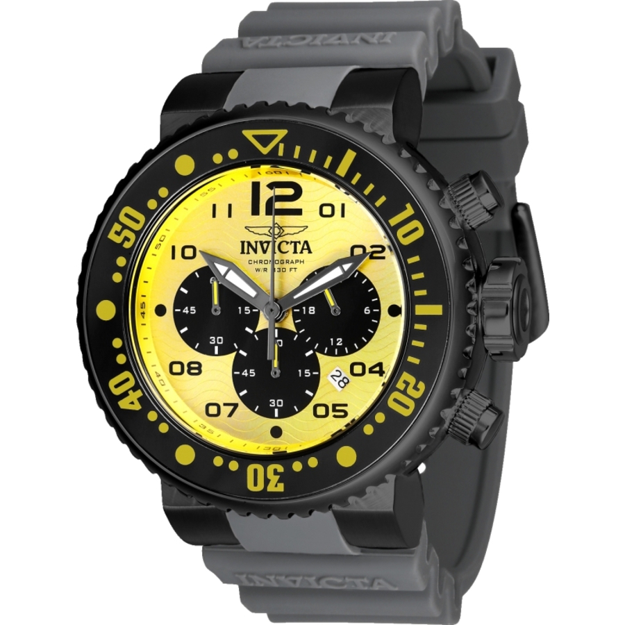 Invicta Pro Diver Chronograph Quartz Yellow Dial Men's Watch 27246 ...