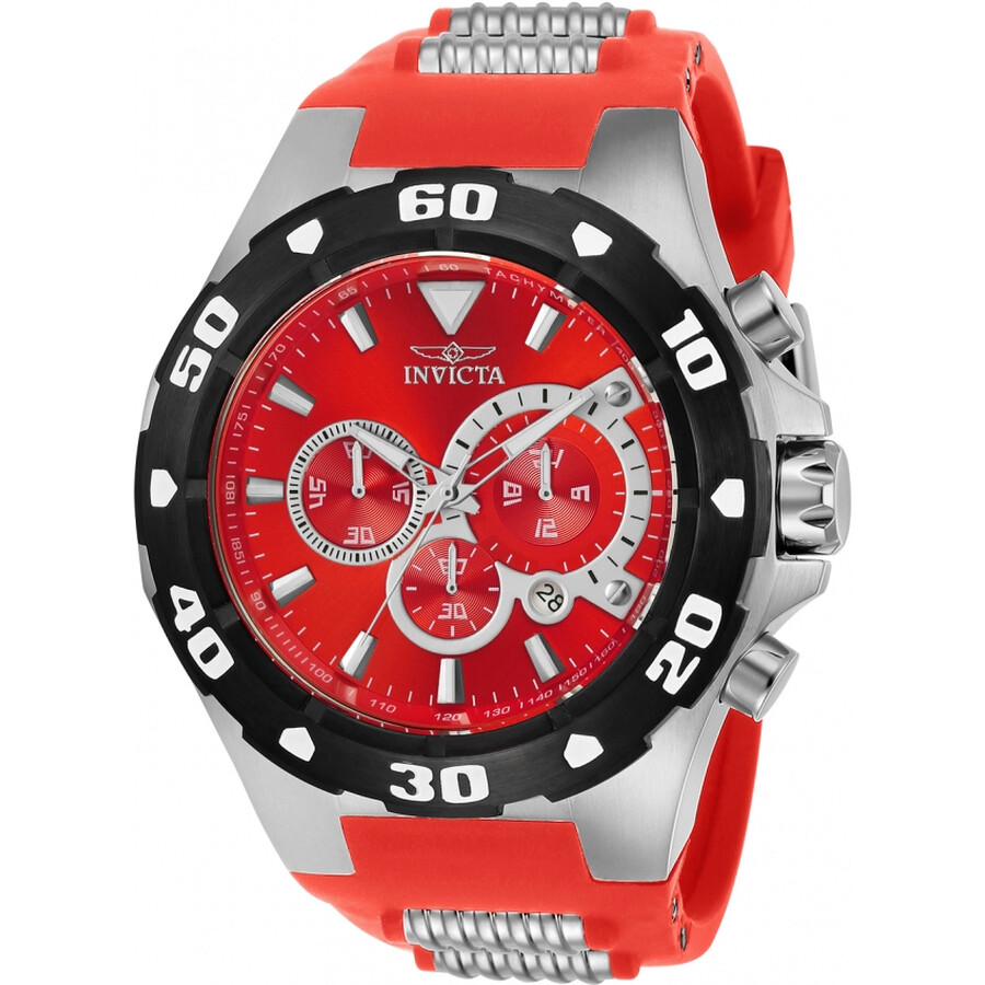 Invicta Pro Diver Chronograph Red Dial Men's Watch 24679 886678298631 ...