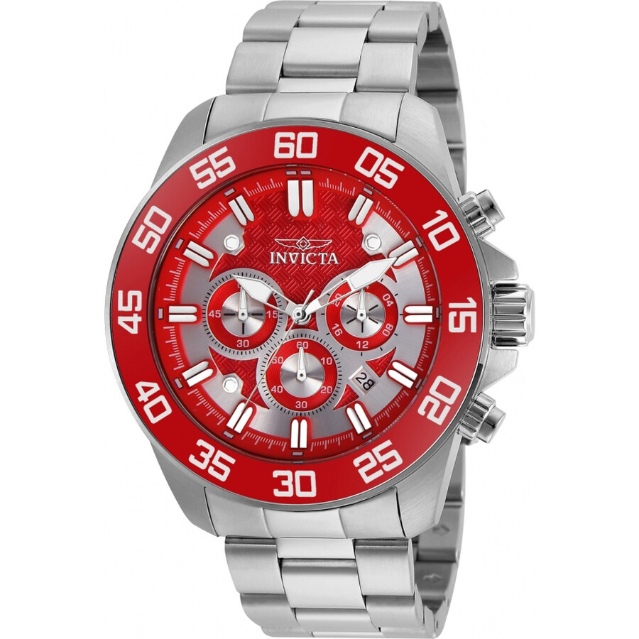 Invicta Pro Diver Chronograph Red Dial Men's Watch 24722 886678299072 ...