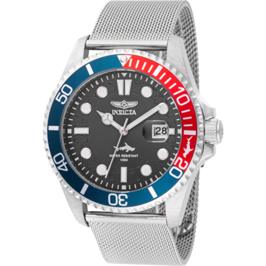 Invicta Pro Diver Date Quartz Black Dial Pepsi Bezel Men's Watch 47176 ...