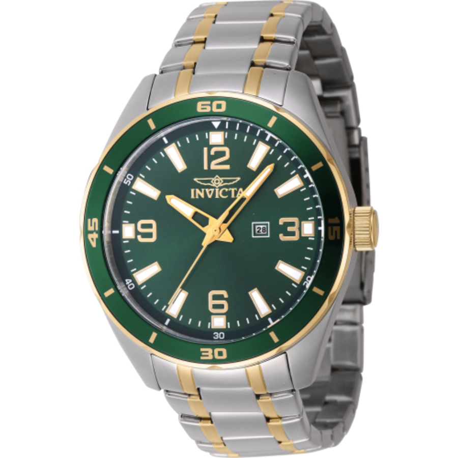 Invicta Pro Diver Date Quartz Green Dial Men's Watch 46671 886678618996 ...