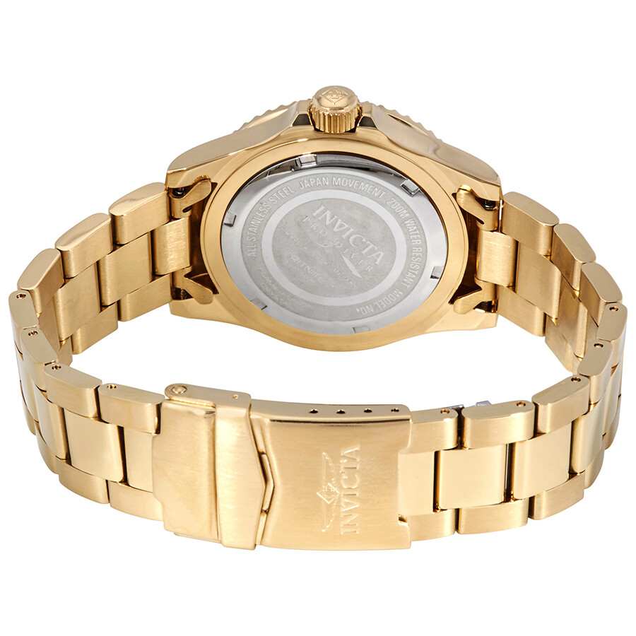 Invicta Pro Diver Gold-tone Black Dial 40 mm Men's Watch 26975 - Pro ...