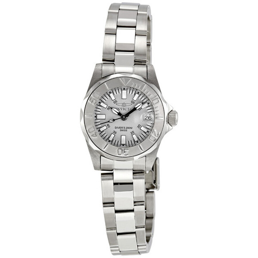 Invicta Pro Diver Light Gray Dial Stainless Steel Ladies Watch 7066 ...