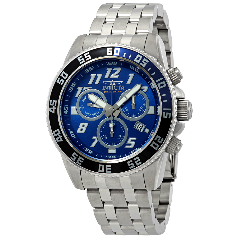 Invicta Pro Diver Metallic Blue Dial Batman Bezel Men's Multifunction ...