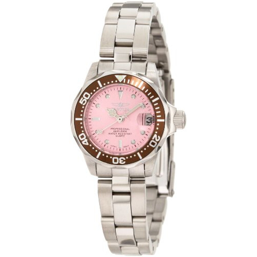 Invicta Pro Diver Pink Dial Stainless Steel Ladies Watch 11443 ...