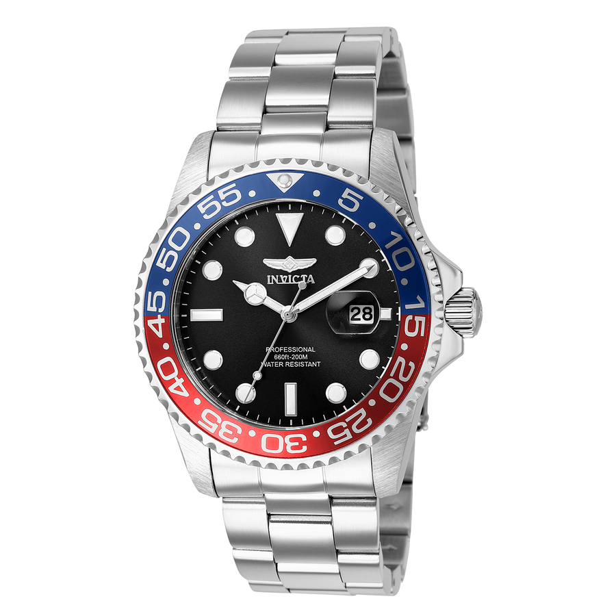 Invicta Pro Diver Quartz Black Dial Pepsi Bezel Men's Watch 36545 ...