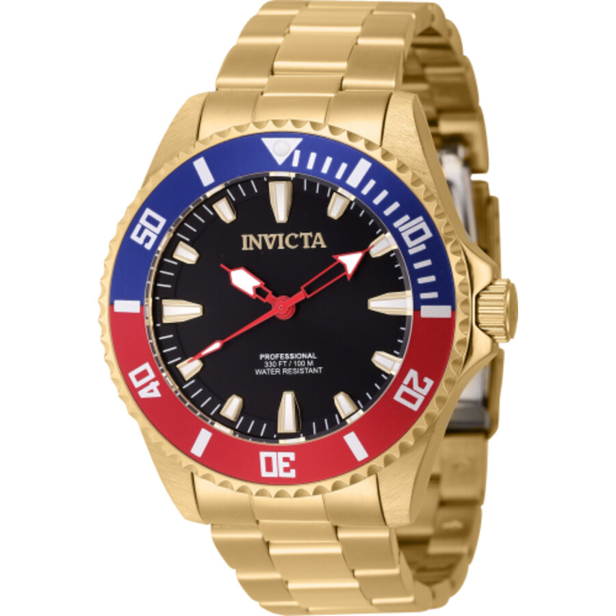 Invicta Pro Diver Quartz Black Dial Pepsi Bezel Men's Watch 46648 ...