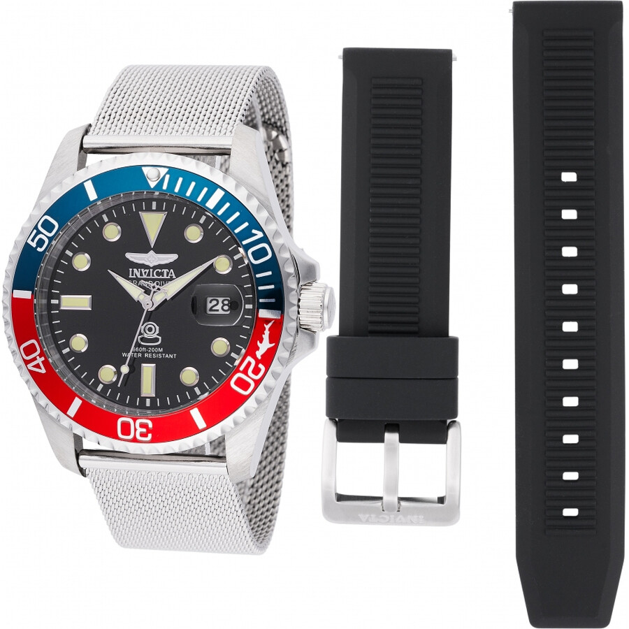 Invicta Pro Diver Quartz Black Dial Pepsi Bezel Men's Watch 48215 ...