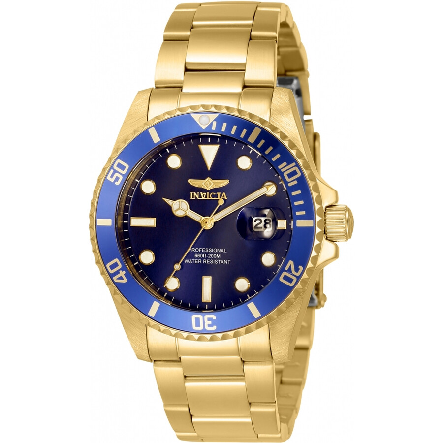 Invicta Pro Diver Quartz Blue Dial Yellow Gold-tone Ladies Watch 33276 ...