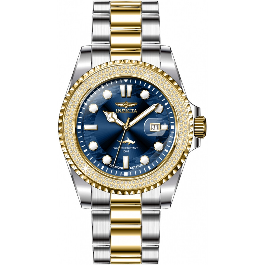 Invicta Pro Diver Quartz Diamond Blue Dial Men's Watch 37970 ...