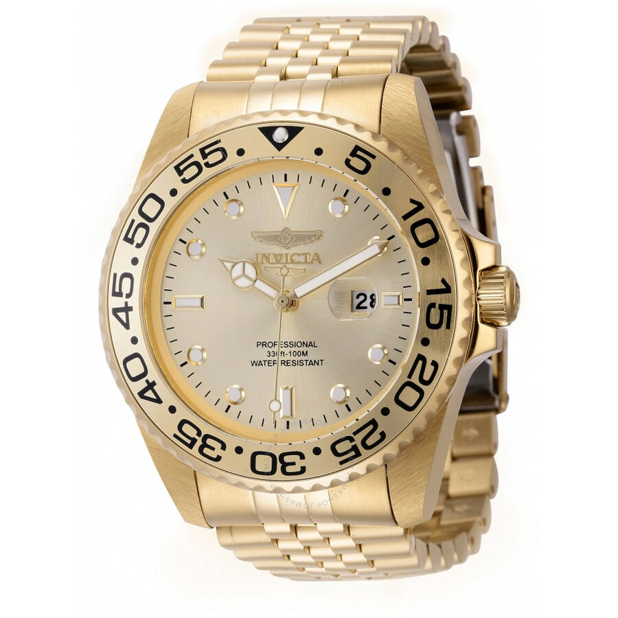 Invicta Pro Diver Quartz Gold Dial Men's Watch 44520 886678590186 - Pro ...