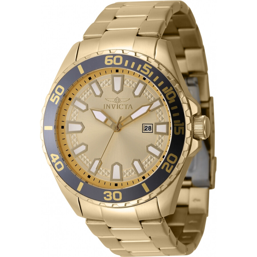 Invicta Pro Diver Quartz Gold Dial Men's Watch 47341 886678628209 - Pro ...