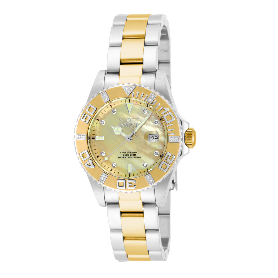 Invicta Pro Diver Quartz Gold Dial Unisex Watch 17370 886678212125 ...