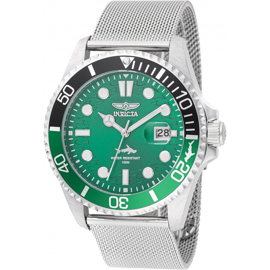 Invicta Pro Diver Quartz Green Dial Sprite Bezel Men's Watch 47174 ...