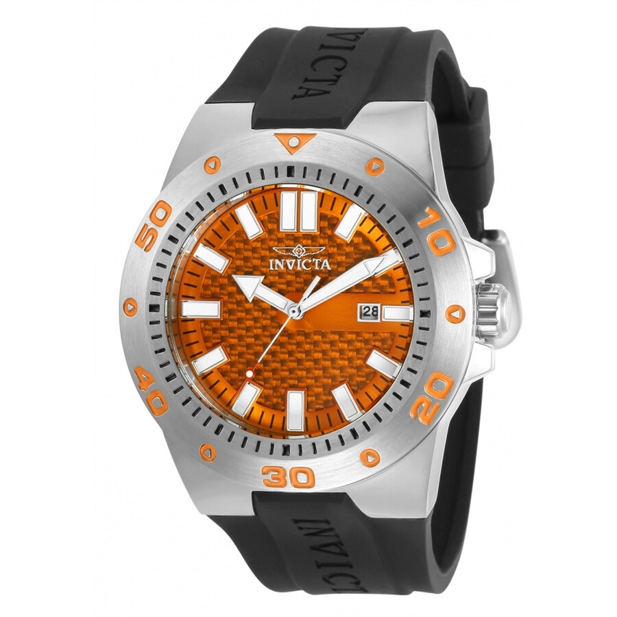 Invicta Pro Diver Quartz Orange Dial Men's Watch 30962 886678366583 ...