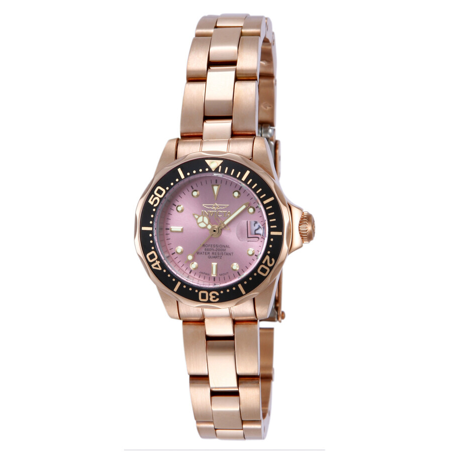 Invicta Pro Diver Quartz Pink Dial Unisex Watch 14100 886678147601 ...