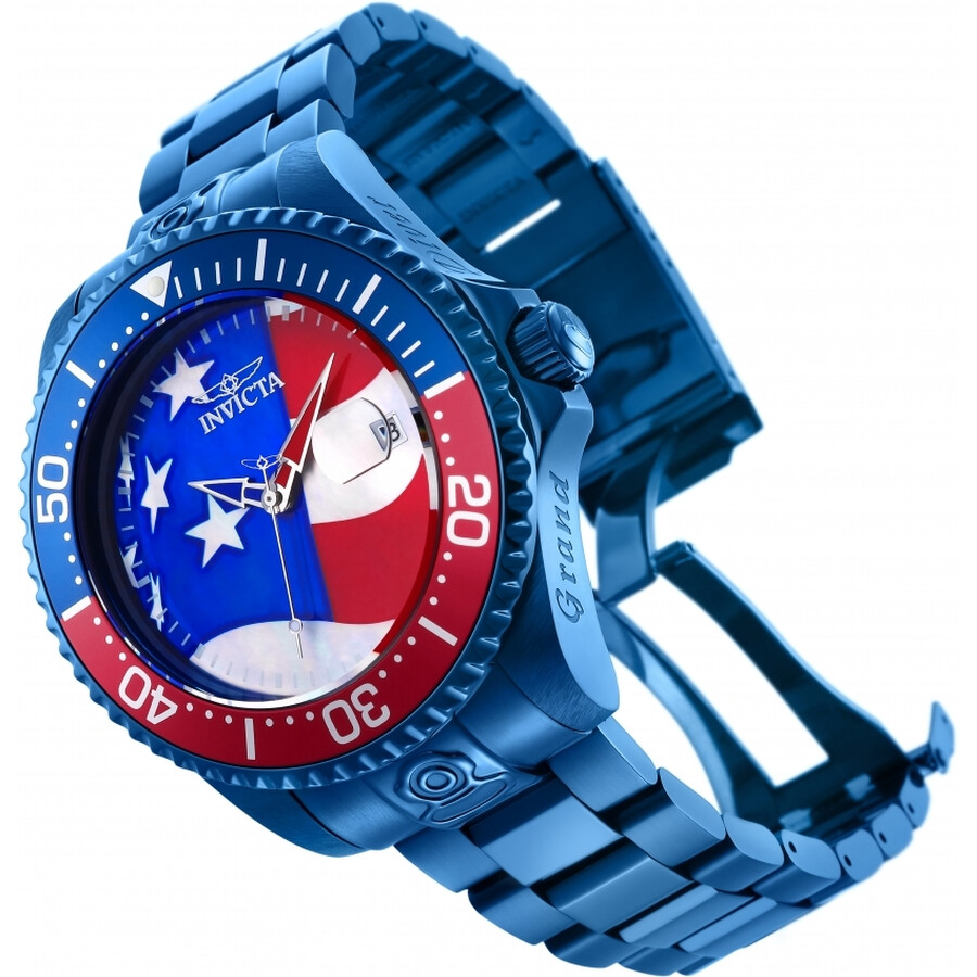 Invicta Pro Diver Stars and Stripes Edition Pepsi Bezel Automatic Men's ...