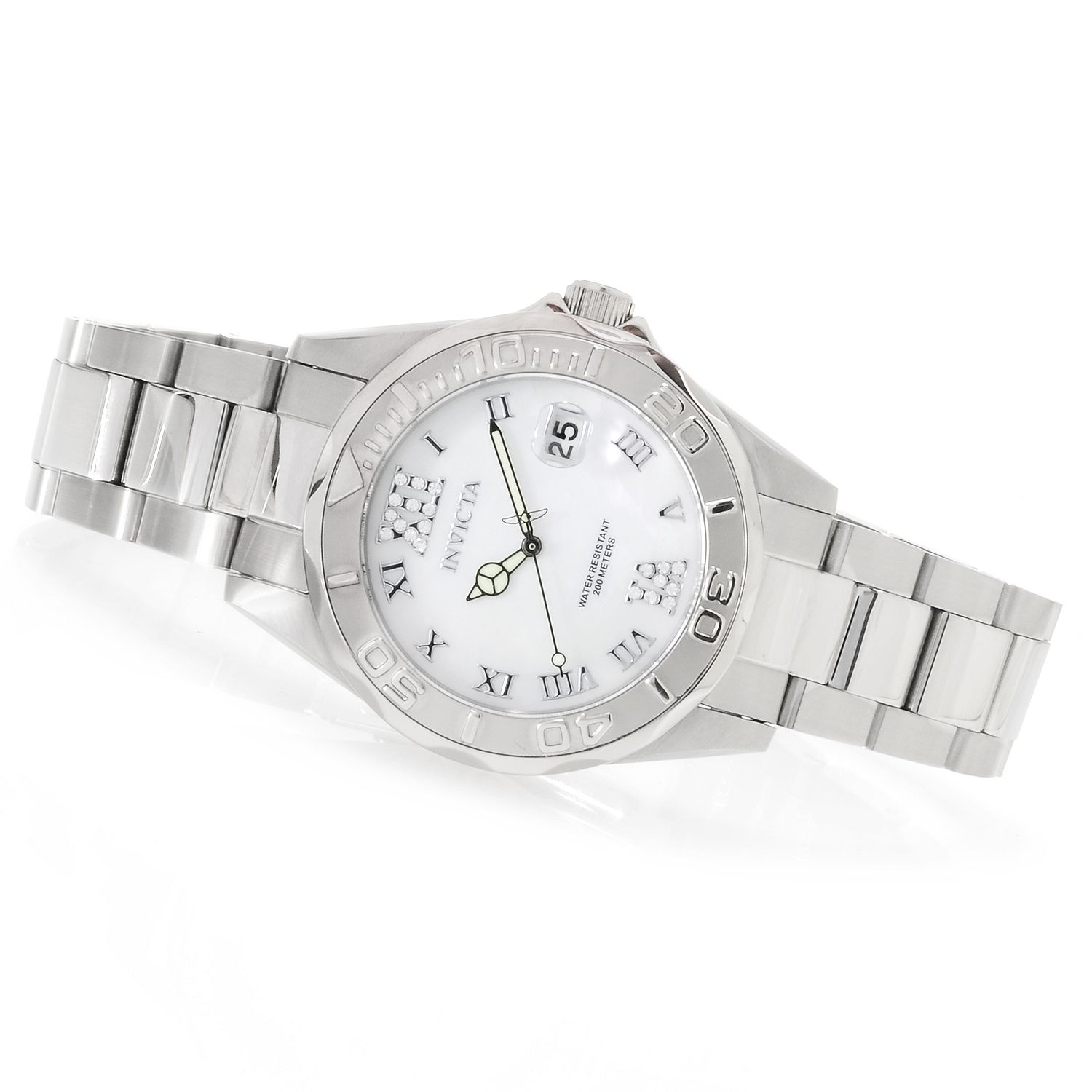 Invicta Pro Diver White Dial Stainless Steel Ladies Watch 14350 ...