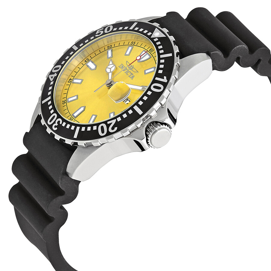 Invicta Pro Diver Yellow Dial Black Rubber Men's Watch 10918 - Invicta ...