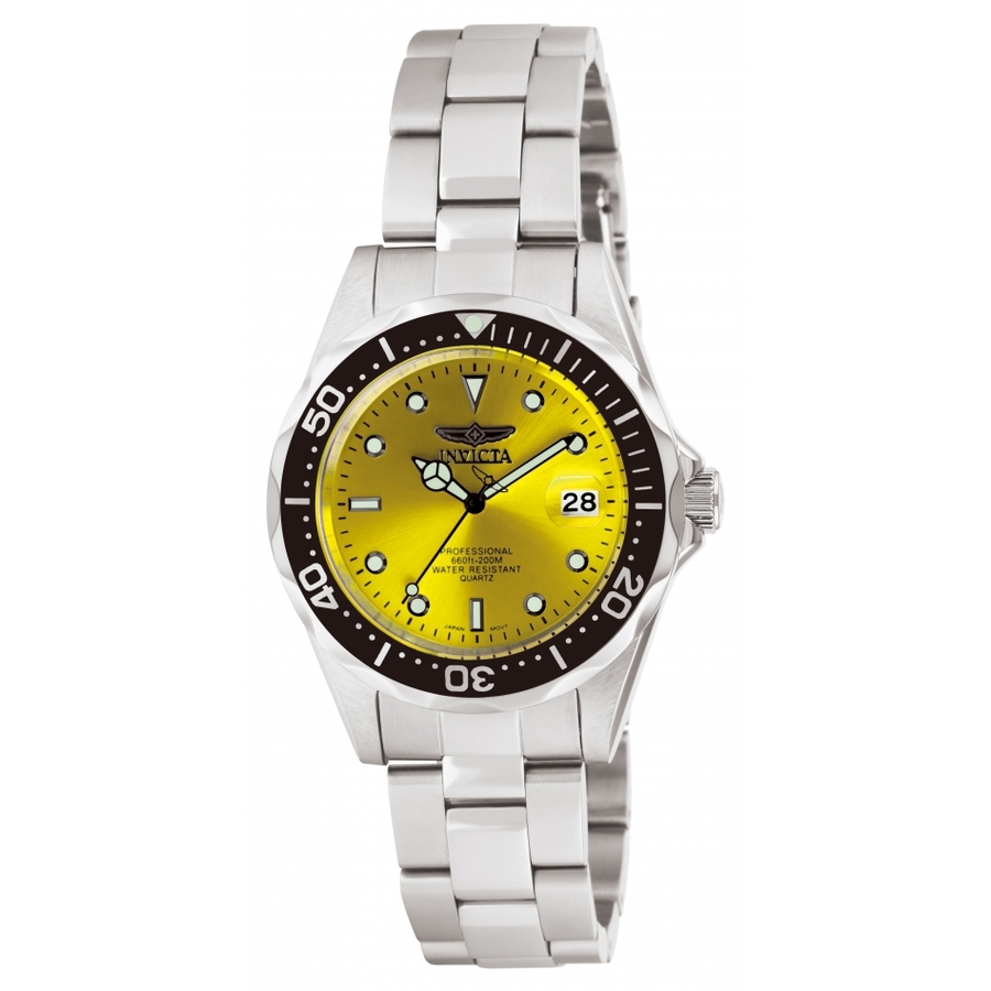 Invicta Pro Diver Yellow Dial Men's Watch 10663 886678106639 - Pro ...