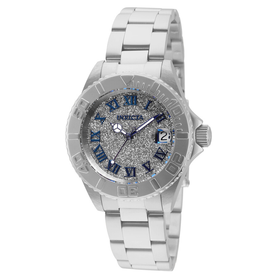 Invicta Quartz Silver Glitter Dial Ladies Watch 33360 886678396351 ...
