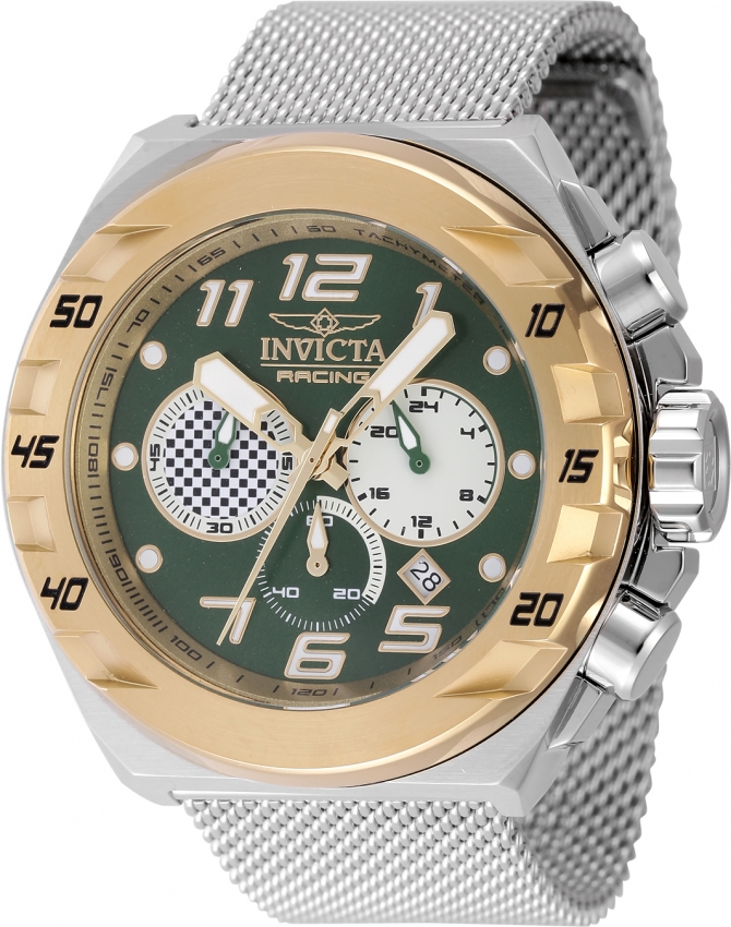 Invicta Racing Chronograph GMT Quartz Green Dial Men's Watch 47205 ...