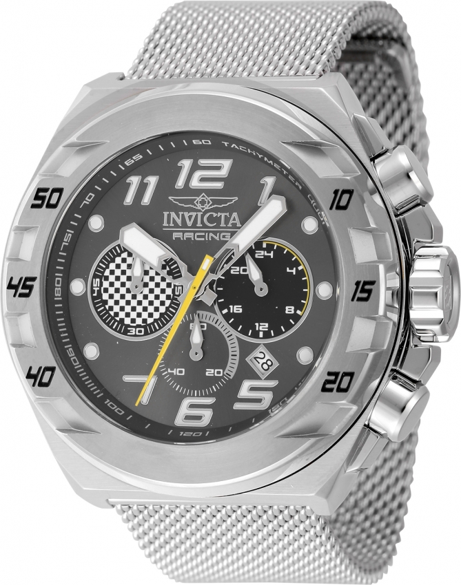 Invicta Racing Chronograph GMT Quartz Gunmetal Dial Men's Watch 47201 ...
