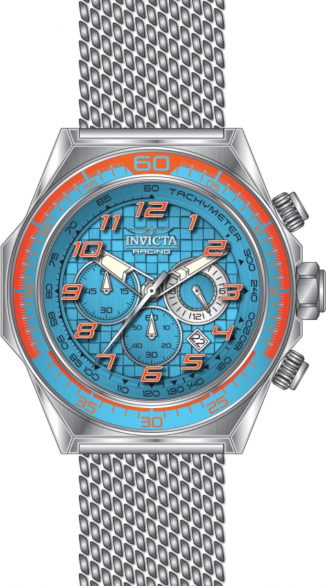 Invicta Racing Chronograph GMT Quartz Light Blue Dial Men's Watch 47901 ...