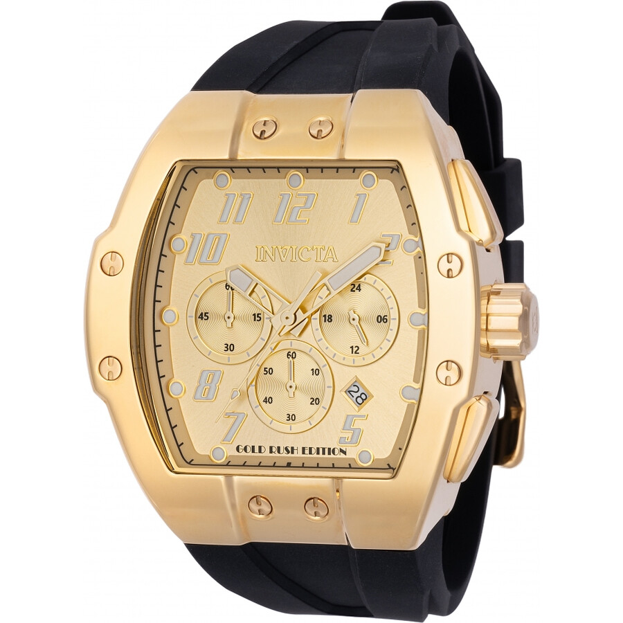 Invicta Racing Gold Rush Chronograph GMT Quartz Gold Dial Men's Watch ...