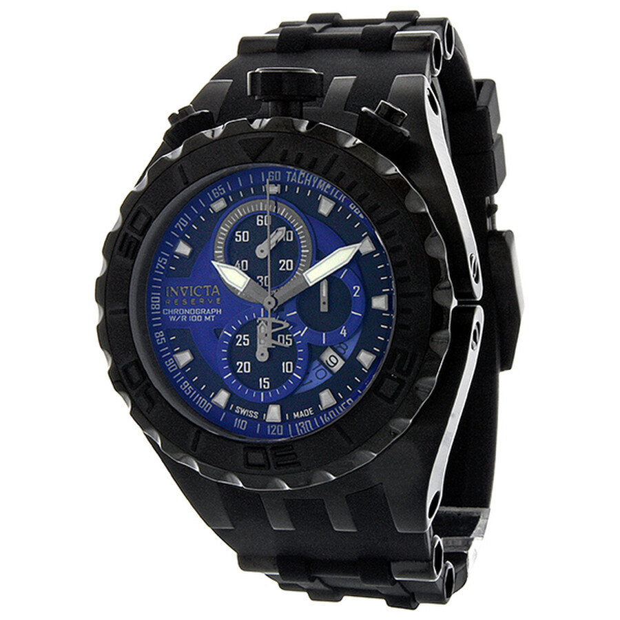 Invicta Reserve Axis Chronograph Tachymeter Polyurethane Strap Men's ...
