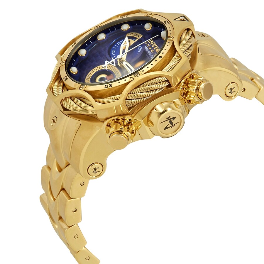 Invicta Reserve Blue Dial Men's Gold-tone Chronograph Watch 27701 ...