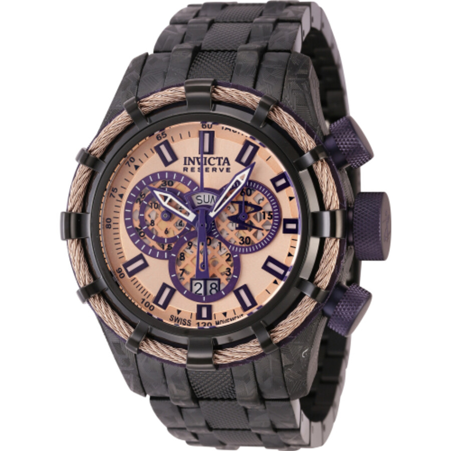 Invicta Reserve Bolt Chronograph Date Quartz Gold Dial Men's Watch ...