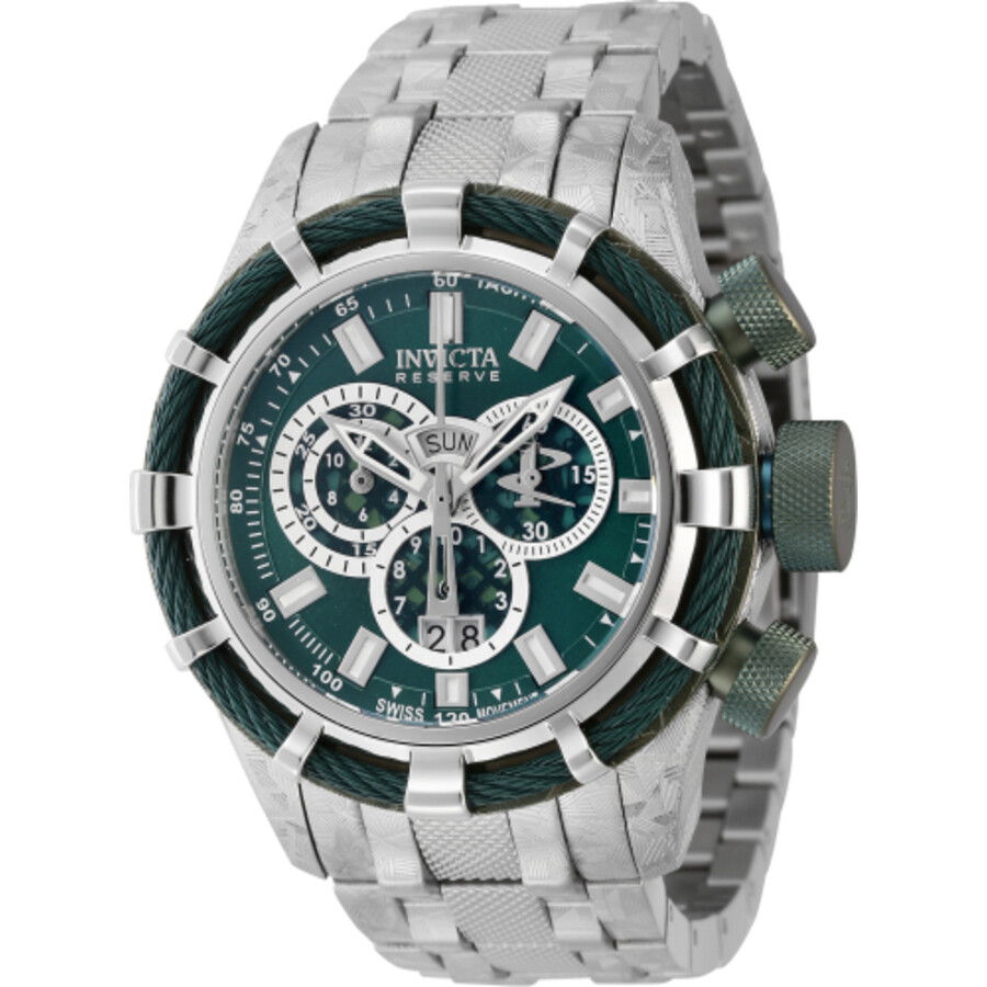Invicta Reserve Bolt Chronograph Date Quartz Green Dial Men's Watch ...