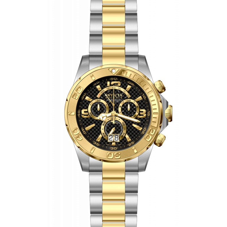 Invicta Reserve Chronograph Black Dial Two-tone Men's Watch 14052 ...