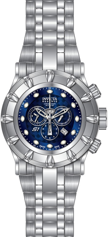 Invicta Reserve Chronograph Blue Dial Stainless Steel Men's Watch 16759 ...