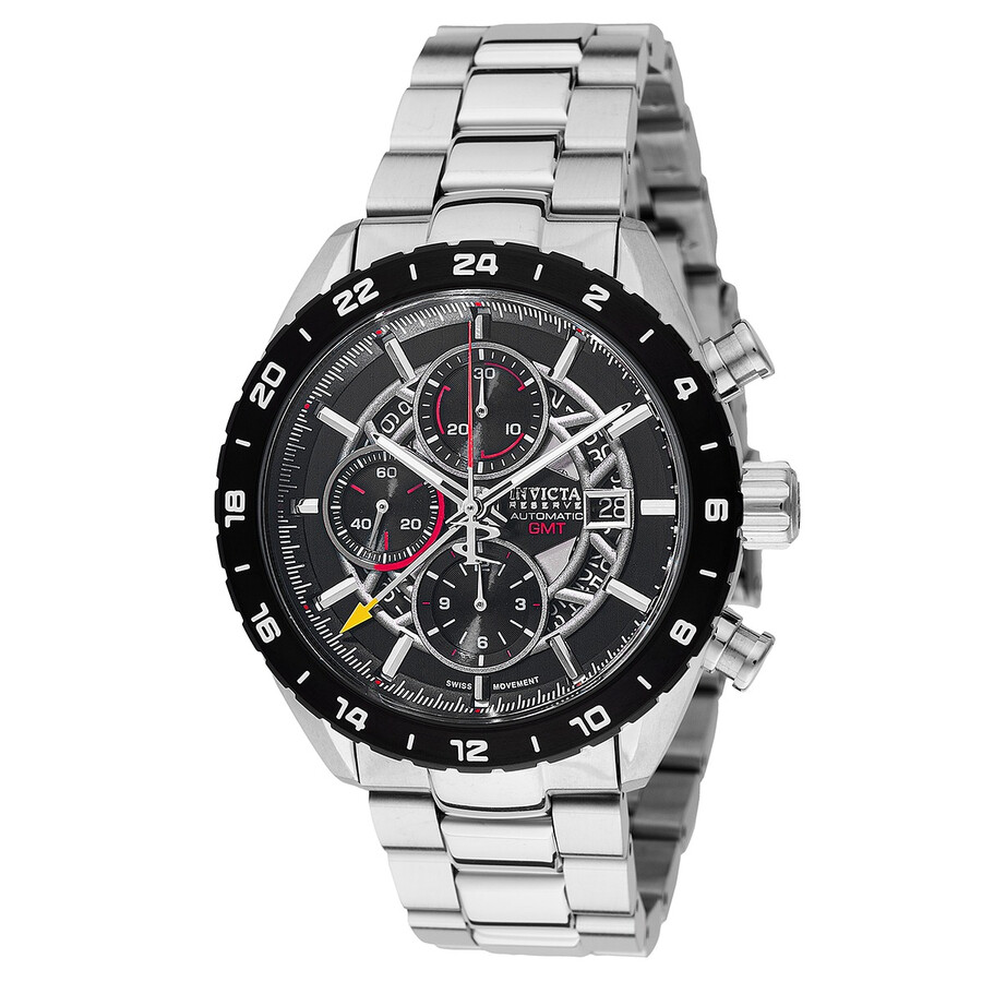 Invicta Reserve Chronograph GMT Automatic Black Dial Men's Watch 49230 ...