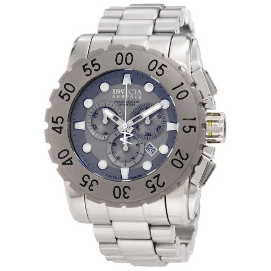 Invicta Reserve Chronograph Grey Dial Stainless Steel Men's Watch 1959 ...