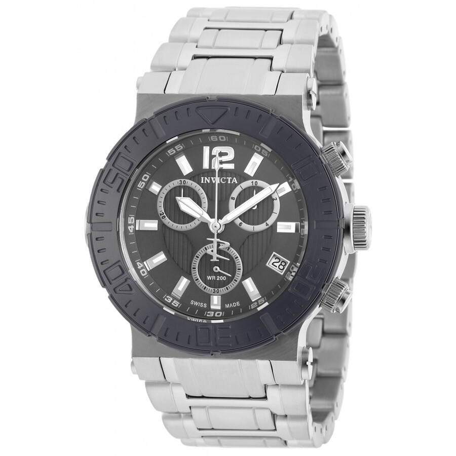 Invicta Reserve Chronograph Grey Dial Stainless Steel Men's Watch 19597 ...