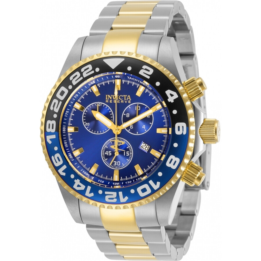 Invicta Reserve Chronograph Quartz Blue Dial Batman Bezel Men's Watch ...