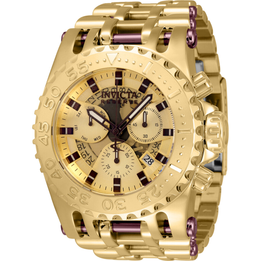 Invicta Reserve Chronograph Quartz Gold Dial Men's Watch 34608 ...