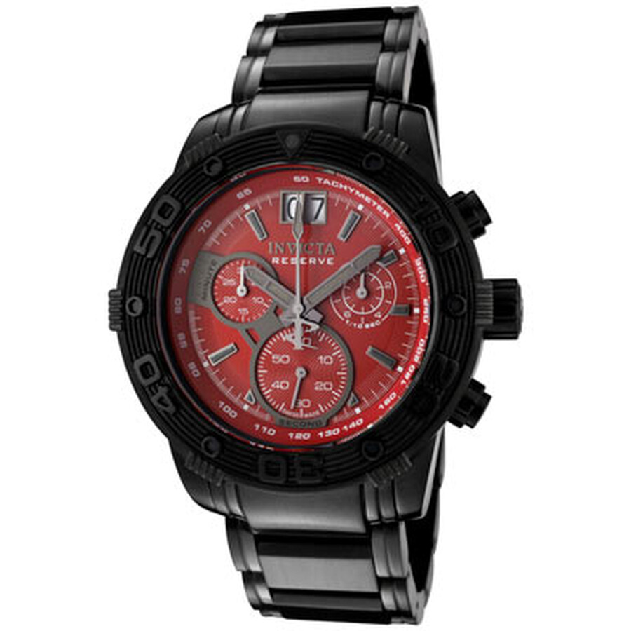 Invicta Reserve Chronograph Red Dial Men's Watch 0763 843836007634 ...