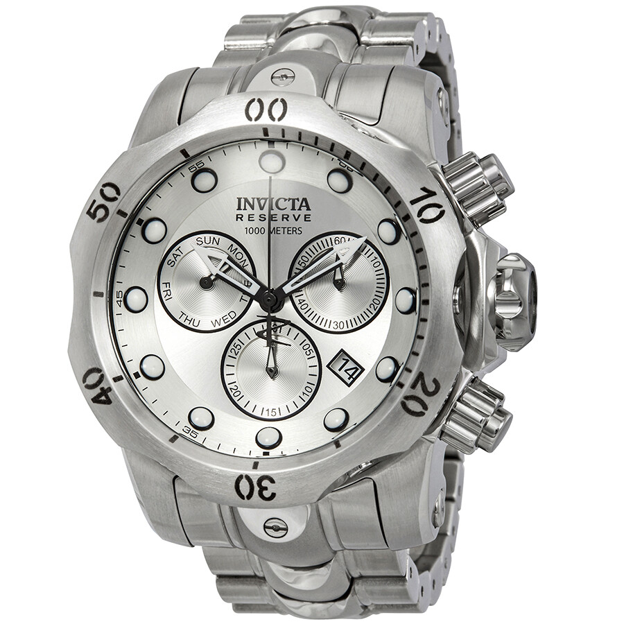 Invicta Reserve Chronograph Silver Dial Men's Watch 26577 886678320165 ...