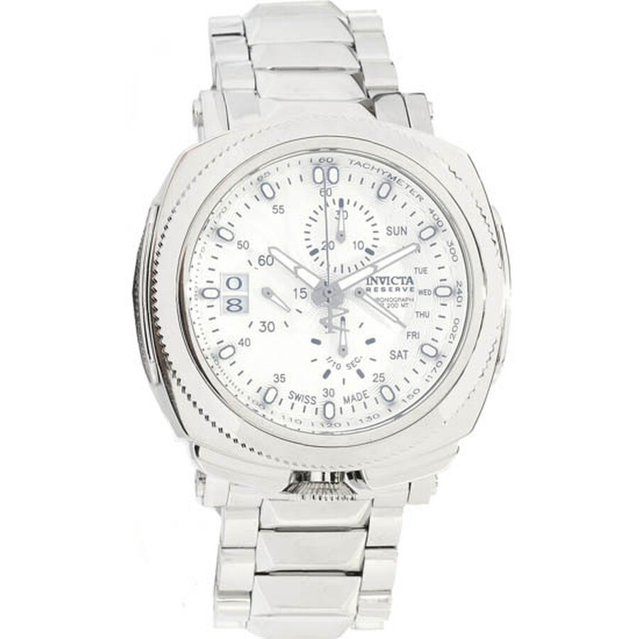 Invicta Reserve Chronograph Silver-tone Dial Stainless Steel Men's ...