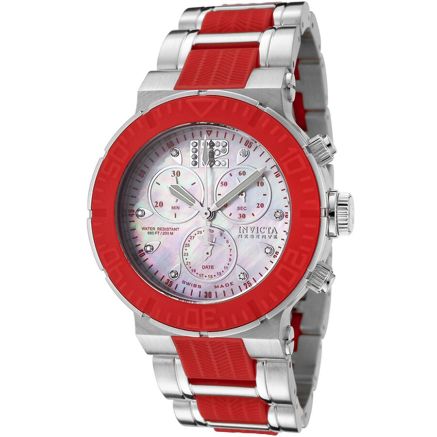 Invicta Reserve Collection Chronograph Red Ladies Watch 0167 ...