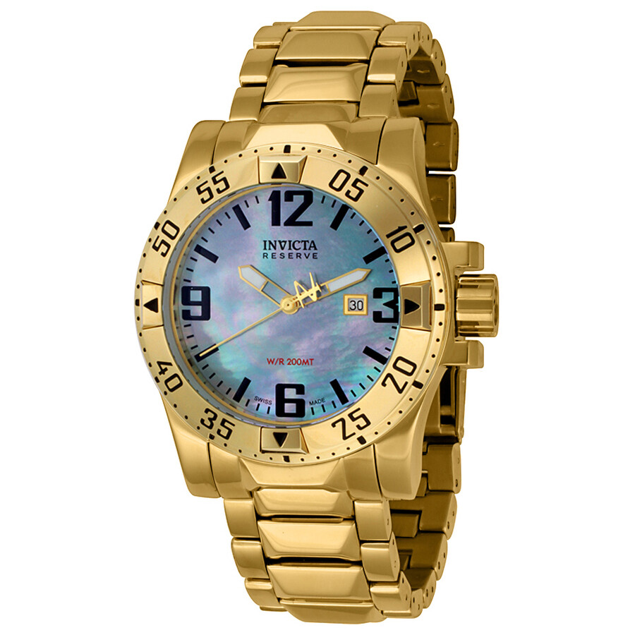 Invicta Reserve Collection 18kt Gold-Plated Stainless Steel Men's Watch ...