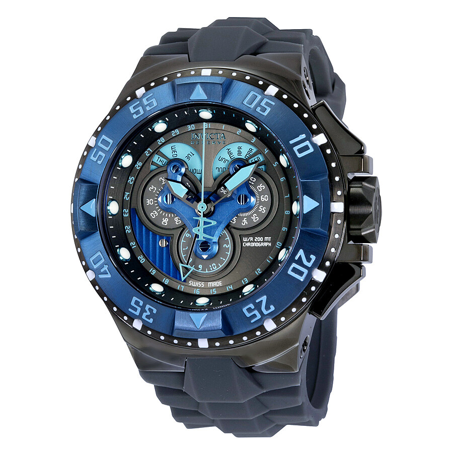 Invicta Reserve Excursion Chronograh Grey Dial Gray Polyurethane Men's ...