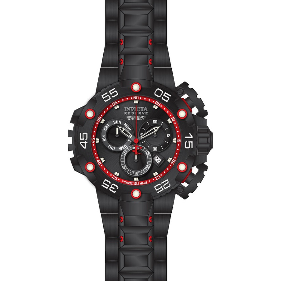 Invicta Reserve Excursion Multi-Function Black Dial Black Ion-plated ...
