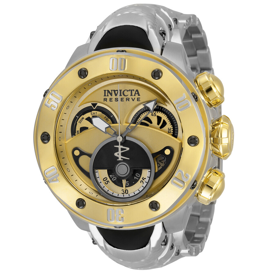 Invicta Reserve Chronograph Quartz Gold Dial Men's Watch 33371 ...