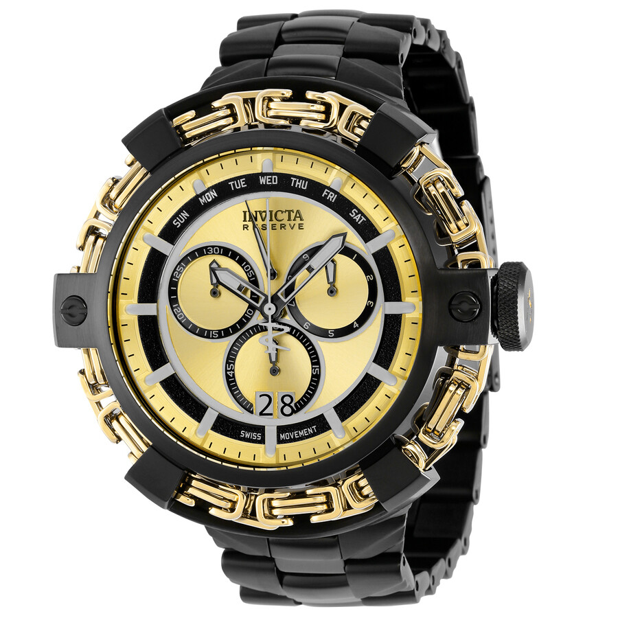 Invicta Reserve Chronograph Quartz Gold Dial Men's Watch 36189 ...