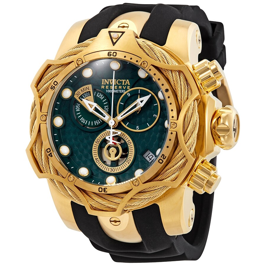 Invicta Reserve Green Chronograph Dial Men's Rubber Watch 27706 ...